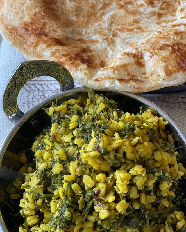 Stir Fried Dill Greens and Moong Dal (Suva ni bhaji) – Nadia's Meza recipes