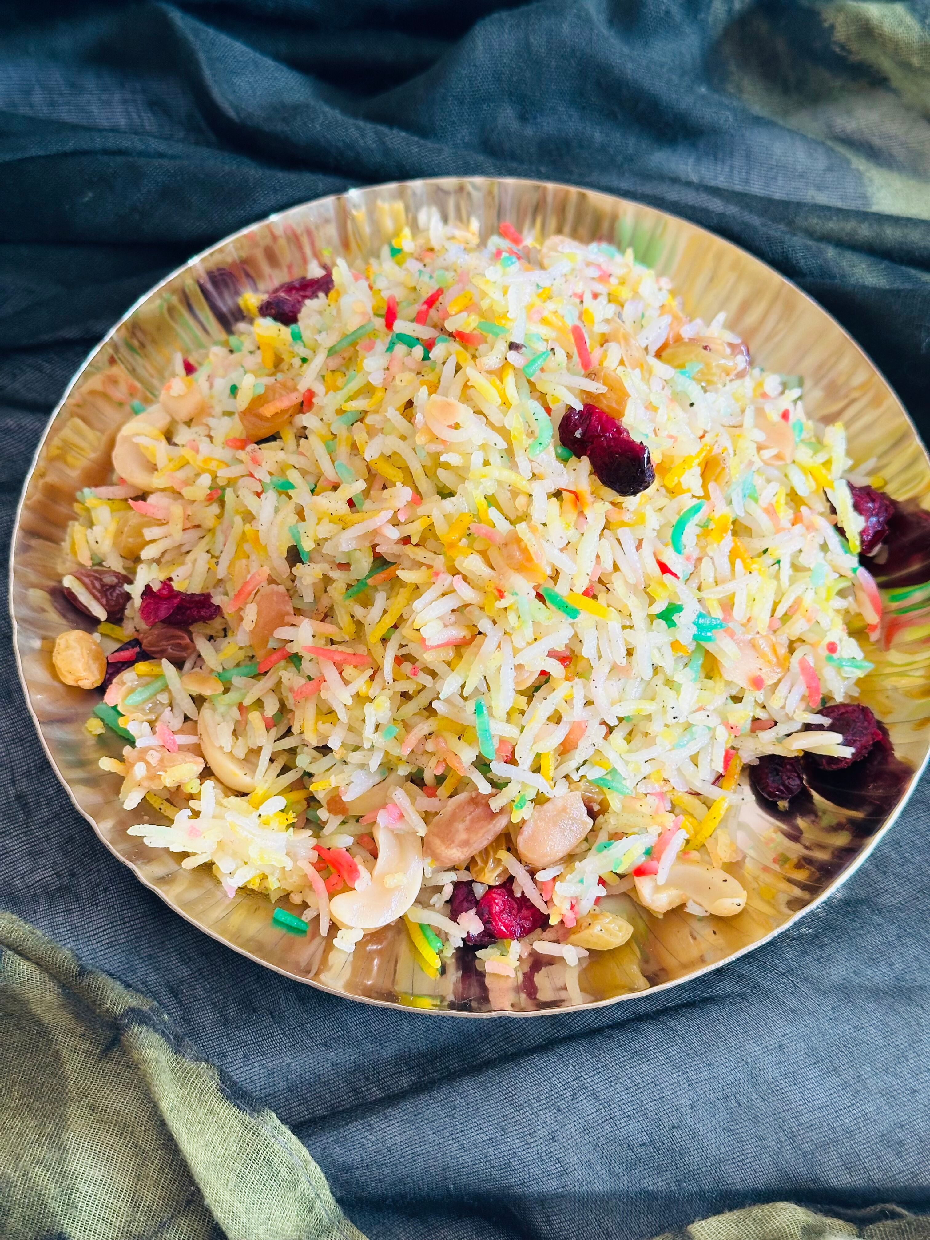 Jardo or Zarda – Aromatic Sweet Jeweled Rice with Nuts & Raisins ...