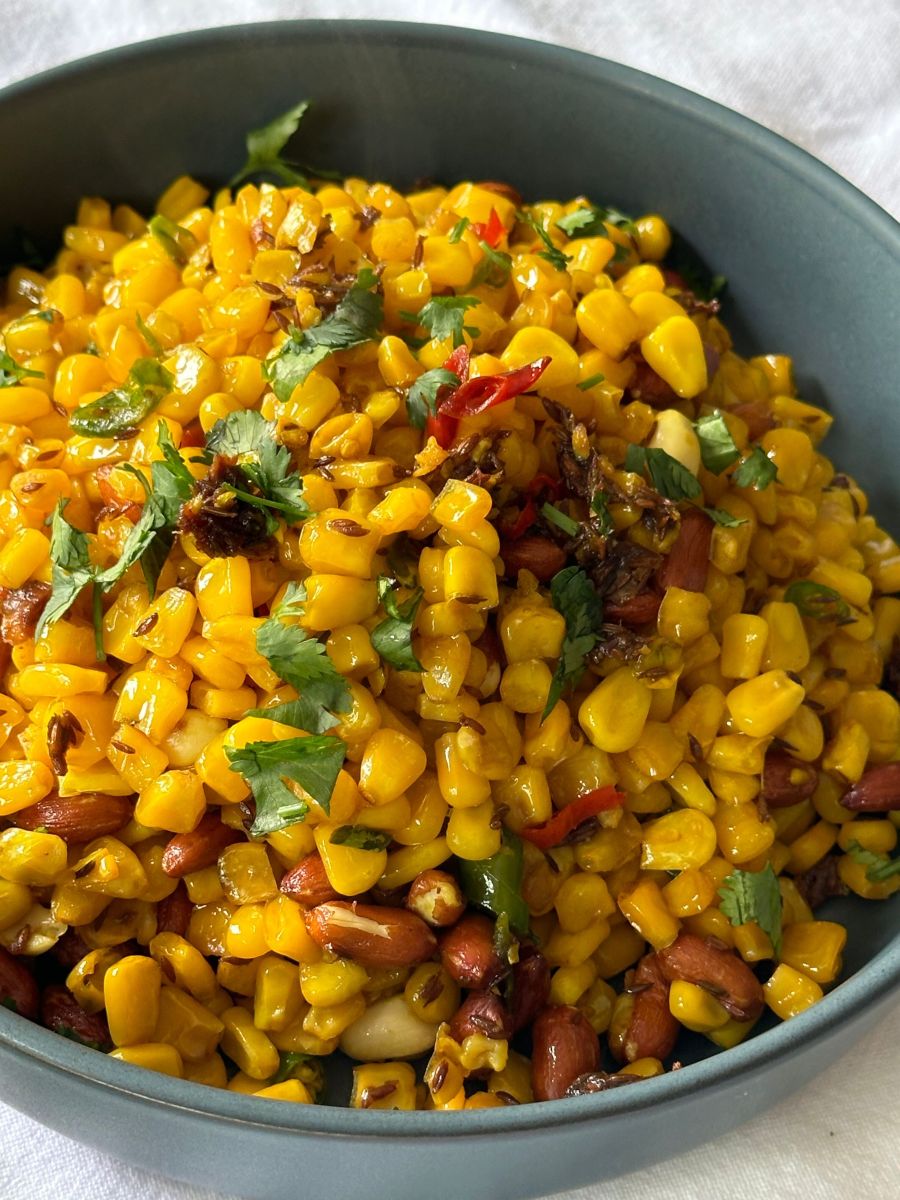 Lili Makai no Chevdo (Grated Heirloom Corn Stir-fry) – Nadia's Meza recipes