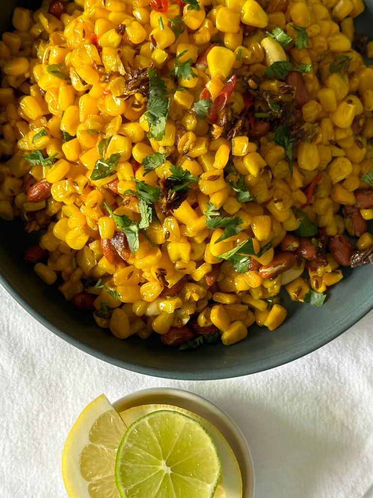 Lili Makai no Chevdo (Grated Heirloom Corn Stir-fry) – Nadia's Meza recipes