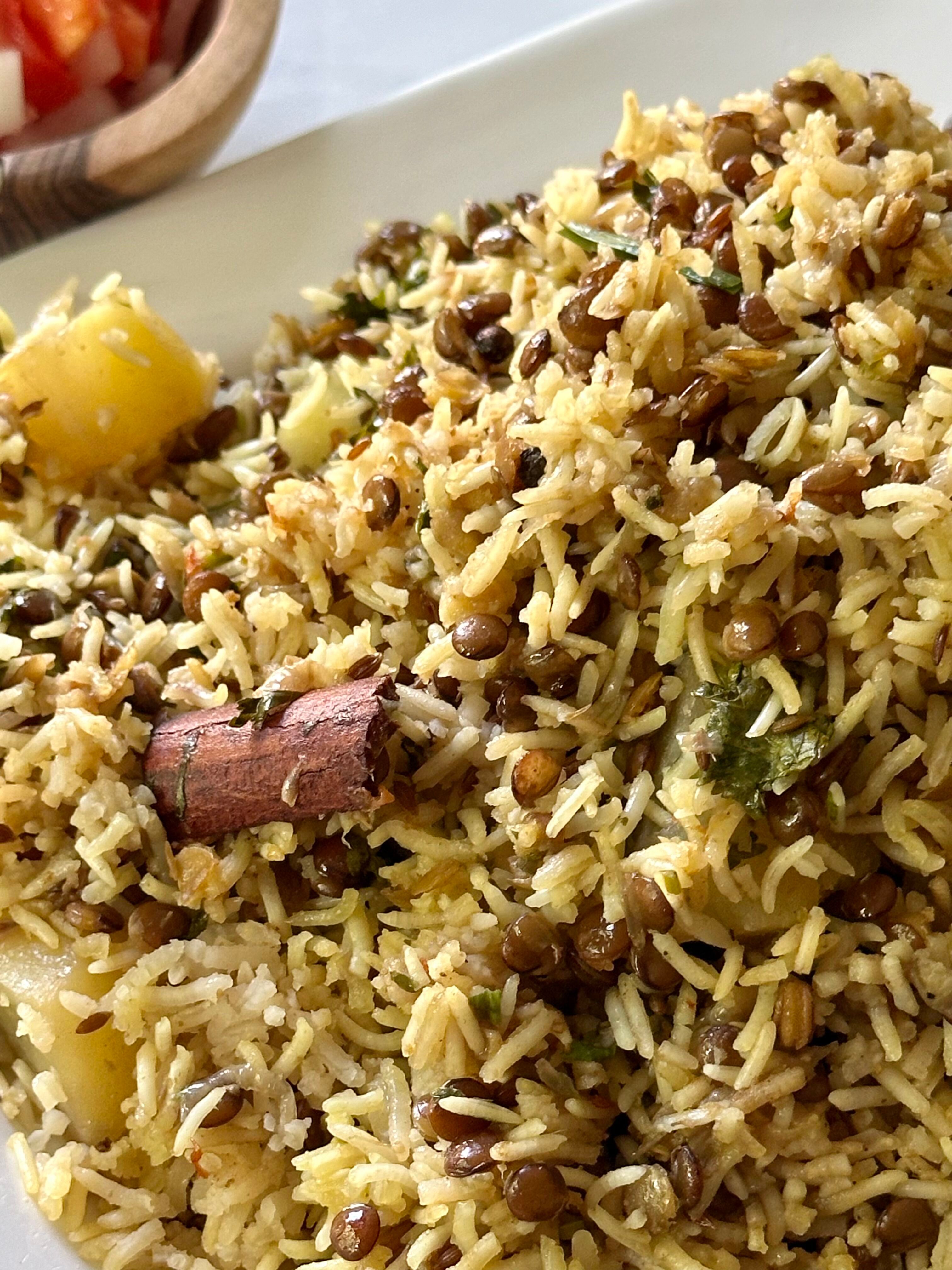 Masoor Pilau (Rice with Brown Lentils) – Nadia's Meza recipes